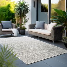 Kordel-Teppich, Stickmuster-Design - 140 x 200 cm - Natural