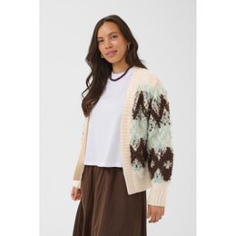 Saint Tropez Damen Strickjacke &raquo;TuskaSZ Cardigan&laquo; Materialmix, Regular fit beige XL