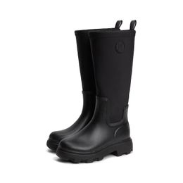 Tommy Hilfiger Damen Gummistiefel &raquo;TH STAMP WARM KNEE RAIN BOOT&laquo; Blockabsatz, Rainboots mit seitlichem Logo-Aufn&auml;her schwarz 40