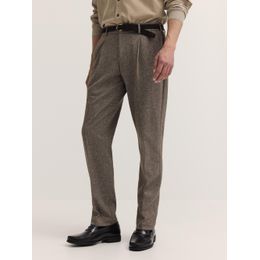 Bugatti Herren Anzughose "Regular Fit", braun, Gr. 54, unifarben, 54% Polyester, 46% Baumwolle, Hosen, Regular Fit Struktur Business