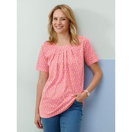 Classic Basics Damen Longshirt "Longshirt", pink, Gr. 50, gemustert, mehrfarbig, 100% Baumwolle, Shirts