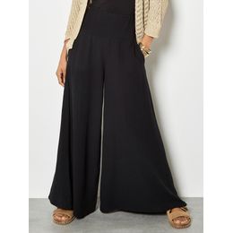 Apricot Damen Palazzohose "Weite Hose", schwarz, Gr. 34, uni, gewebt, Obermaterial: 100% Baumwolle CO., Hosen, mit Struktur