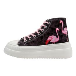 DOGO Damen Sneaker "Fiora High-Top Sneaker Brown Tropical Damen Sneaker", Gr. 39, bunt, Textil, Schuhe, Handgefertigt
