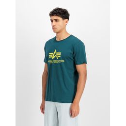 Herren T-Shirt "Basic T-Shirt"deep petrol, Gr. M, Alpha Industries, bedruckt, Single Jersey, Obermaterial: 100% Baumwolle, Shirts, Baumwolle, regular
