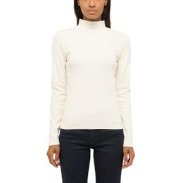 Mustang Damen Langarmshirt "Damen Style Faith", wei&szlig;, Gr. XS, 95% Baumwolle, 5% Elasthan, Shirts