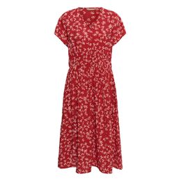 Culture Damen Midikleid "Damen Kleid CUpuglia", rot, Gr. L, Obermaterial: 80% Viskose CV. 20% Nylon NY., Kleider