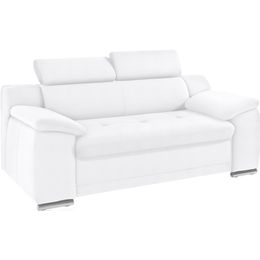 Sit & More 2-Sitzer SIT & MORE, B:180cm H:93cm T:95cm, wei&szlig;, Kunstleder SOFTLUX;Luxus-Microfaser ALTARA NUBUCK (100% Polyester);Struktur ( 100% Polyester),