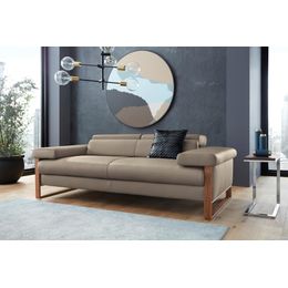 2-Sitzer W.Schillig, B:210cm H:71cm T:106cm, braun, Flachgewebe S22 (100% Polyester);Stoff S37 (100% Polyester);Longlife Xtra-Leder Z59: Glattleder