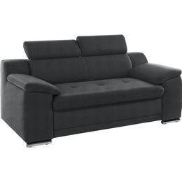Sit & More 2-Sitzer SIT & MORE, B:180cm H:93cm T:95cm, schwarz, Kunstleder SOFTLUX;Luxus-Microfaser ALTARA NUBUCK (100% Polyester);Struktur ( 100% Polyester),