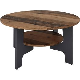 Couchtisch ByLiving, B:80cm H:43cm T:80cm, braun, Wohnzimmer, Tische, "JONNY", Artisan Eiche, Old Wood oder wei&szlig;, Ablageboden