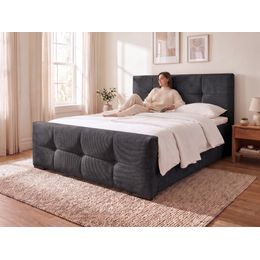 OTTO HOME Boxbett "FIETTE, Polsterbett mit Bettkasten, inkl. Taschenfederkernmatratze H3", Struktur weich Holz teilmassiv Holzwerkstoff Spanplatte,