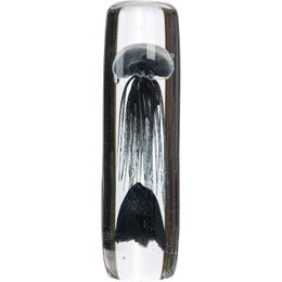 Skulptur Gilde, B:10cm H:30cm T:10cm, schwarz, Glas, Wohnzimmer, Dekofiguren, "Dekoobjekt Qualle transparent", Meeresdeko Meerestier maritim
