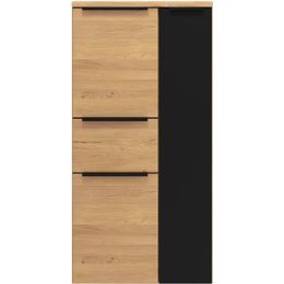 Midischrank Welltime, B:65cm H:130cm T:35cm, braun, MDF, Badezimmer, Schr&auml;nke, "MAILAND, Softclose-Auszug, ged&auml;mpfte Scharniere, hochwertiges MDF",