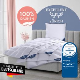 Daunenbettdecke EXCELLENT, B:200cm L:220cm, wei&szlig;, Bezug: 100% Baumwolle. F&uuml;llung: 100% Daunen, Bettdecken, "Z&uuml;rich, Bettdecke normal mit Bestnote