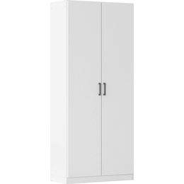 Mehrzweckschrank Rauch, B:91cm H:210cm T:41cm, wei&szlig;, Holzwerkstoff, K&uuml;che, Schr&auml;nke, "Garderobe Kleiderschrank Schrank Schuhschrank Putzschrank