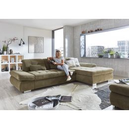Ecksofa DIE PLANBAR, B:331cm H:84cm T:194cm, grau, 100% Polyester, Wohnzimmer, Sofas, "MP-IN17004 L-Form, Breite 331 cm, Federkern-Polsterung", inkl.