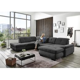 Ecksofa DIE PLANBAR, B:371cm H:85cm T:260cm, grau, 85% Polyester;15% Nylon, Wohnzimmer, Sofas, "MP-IN16012 U-Form, mit Kaltschaum-Polsterung", inkl.