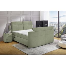 Jockenh&ouml;fer Boxspringbett, B:206cm L:258cmsalbei, gr&uuml;n 432, 13, JOCKENH&Ouml;FER GRUPPE, Bezug Bett: Microfaser (100% Polyester);Topper und Matratzenspiegel: 100%