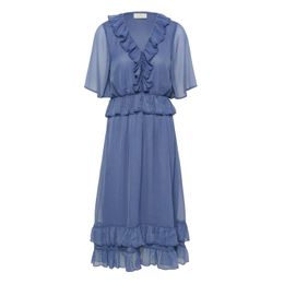 Kaffe Damen Midikleid "Damen Kleid KAdemi", blau, Gr. 38, Obermaterial: 100% Polyester PES., Kleider