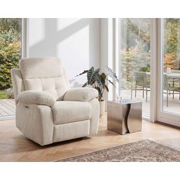 Relaxsessel OTTO HOME, B:97cm H:100cm T:92cmcreme, Cord 100% Polyester, Wohnzimmer, Sessel, "Lannilis mit Liegefunktion, Fernsehsessel", mit