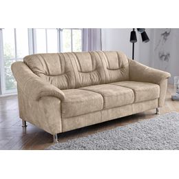 Sit & More 3-Sitzer SIT & MORE, B:202cm H:86cm T:90cm, beige, Luxus-Microfaser ALTARA NUBUCK (100% Polyester) / Struktur (90% Polyester, 10%
