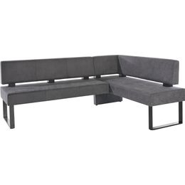 Eckbank OTTO HOME, B:200cm H:89cm T:160cm, grau, Holzwerkstoff, Massivholz, Polyester, Esszimmer, Sitzb&auml;nke, "Oliver mit Metallgestell, K&uuml;chenbank",