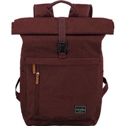 Travelite Freizeitrucksack "BASICS Rollup Rucksack", rot, Polyester, unifarben, Rucks&auml;cke, mit variablem Rollup-Verschluss