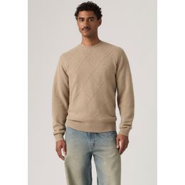 Levi's LEVI'S Herren Wollpullover "ORIGINAL HM SWEATER", beige, Gr. L, Strick, Obermaterial: 80% Wolle, 20% Polyamid, Pullover, klassische Rundhalsform