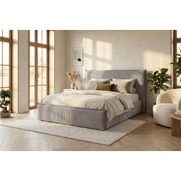 Polsterbett OTTO HOME, B:207cm H:118cm L:215cm, grau, 100% Polyester, Betten, "AVVILA", mit hochwertigem Cord-Bezug