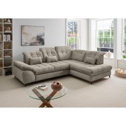 Ecksofa OTTO HOME, B:255cm H:94cm T:216cm, beige, 93% Polyester, 7% Polyamid, Wohnzimmer, Sofas, "Lazio modern & bequem, gem&uuml;tliche Armlehnen, tolle