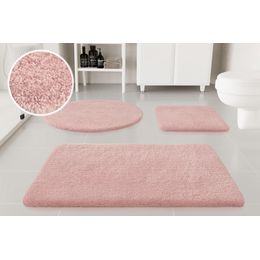Badematte OTTO HOME, H:30mm, rosa, Polyester, Badematten, "Kaarin, uni, viele Farben, Badvorleger, Badezimmer Teppich", Badteppich, getuftet,