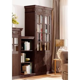 Vitrine OTTO HOME, B:96cm H:196cm T:39cm, braun, Massivholz, Wohnzimmer, Schr&auml;nke, "Vinales, 4 T&uuml;ren, 6 F&auml;cher", Messinggriffe im Jugendstil, viel