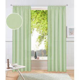 Vorhang OTTO HOME, B:140cm H:225cm, gr&uuml;n, Polyester, Recyceltes Material, Wohnzimmer, Gardinen, "Raja, Gardinen mit Kr&auml;uselband, Vorh&auml;nge