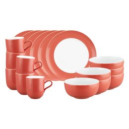 Seltmann Weiden Geschirr-Set "Fr&uuml;hst&uuml;cks-Set Liberty Pure Colors 18er Set", 18, rot, Geschirr-Sets, Sp&uuml;lmaschinenfest, Mikrowellensicher, Ofenfest