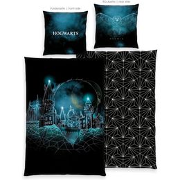 Bettw&auml;sche Harry Potter, schwarz, Renforc&eacute;, Obermaterial: 100% Baumwolle, Bettw&auml;sche, "Harry Potter", Wendebettw&auml;sche
