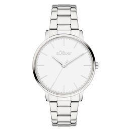 s.Oliver Damen Quarzuhr "Modern Basics", silber, Armbanduhren, Armbanduhr, Damenuhr, Edelstahlarmband, analog