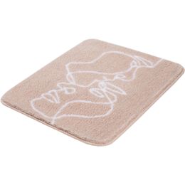 Badematte Kleine Wolke, H:18mm, lila, Polyacryl, Badematten, "Face, Badvorleger, Badezimmer Teppich", Badteppich, modernes Design, Motiv Gesichter,