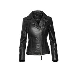 Bugatti Damen Lederjacke "Bugatti Lederjacke", schwarz, Gr. 46, uni, Obermaterial: 100% Lammleder LEL., Jacken, aus hochwertigem Leder