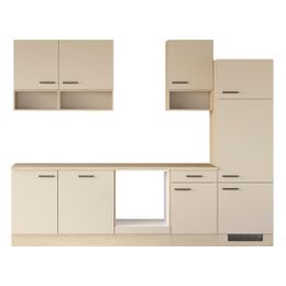 K&uuml;chenzeile Flex-Well, B:280cm H:234cm T:60cm, beige, Komplettk&uuml;chen-Sets, "Creso", ohne E-Ger&auml;te und ohne Einbausp&uuml;le