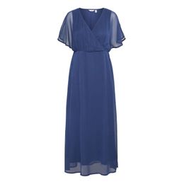B.Young Damen Midikleid "Damen Kleid BYIPOLNA", blau, Gr. 38, Obermaterial: 100% Polyester PES., Kleider