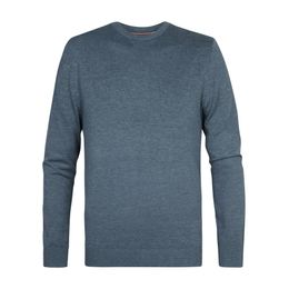 Herren Rundhalspullover, blau, Gr. XL, PETROL INDUSTRIES, Strick, Obermaterial: 50% Baumwolle, 50% Polyacryl, Pullover, Materialmix mit Baumwollanteil