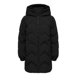 Jacqueline de Yong JDY Damen Steppjacke "JDYPOWER LONG HOOD PUFFER OTW HAB"schwarz, Gr. XL, unifarben, Steppware, Obermaterial: 100% Polyester, Jacken, Kunstfaser