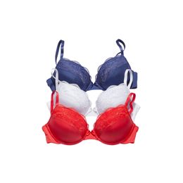 Damen Push-up-BH, PETITE FLEUR BY LASCANA, Gr. 85, bunt, Microtouch, Obermaterial: 60% Polyamid, 35% Polyester, 5% Elasthan, BHs, mit B&uuml;gel &