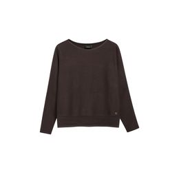 Damen Rundhalspullover, braun, Gr. 48, s.Oliver BLACK LABEL, Obermaterial: 71% Viskose, 29% Polyester, Pullover, mit tiefem Rundhalsausschnitt,
