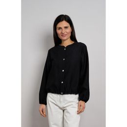 Seidel Moden Damen Blusenjacke &raquo;Otto exclusiv&laquo; ohne Kapuze mit Knopfleiste - Viskose - MADE IN GERMANY schwarz 36