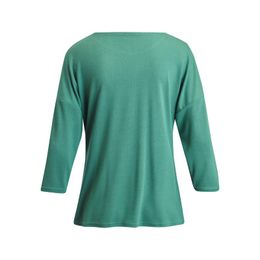 Lascana Damen Lascana Langarmshirt &raquo;mit elegantem Accessoires&laquo; Feinstrick aus weicher Viskosemischung gr&uuml;n 32/34