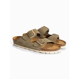 BACKSUN Leder-Pantoletten "Bali" in Khaki - 57% | Gr&ouml;&szlig;e 37 | Damen-pantoletten