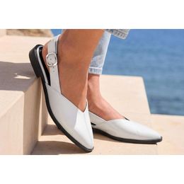 French Connection Damen Ballerina &raquo;Riemchenballerina, Halbschuh, Sling-Ballerina, Sandale, Sommerschuhe&laquo; in modischer Lack-Optik schwarz-wei&szlig; 40