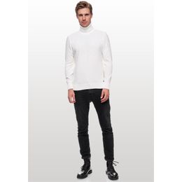 Rusty Neal Herren Rollkragenpullover, wei&szlig;, Gr. XL, unifarben, 70% Polyacryl, 30% Baumwolle, Pullover, in stilvollem Feinstrick