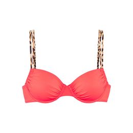 Buffalo Damen B&uuml;gel-Bikini-Top &raquo;Lovisa&laquo; mit Animalprint in Kontrastdetails rot 44, Cup C